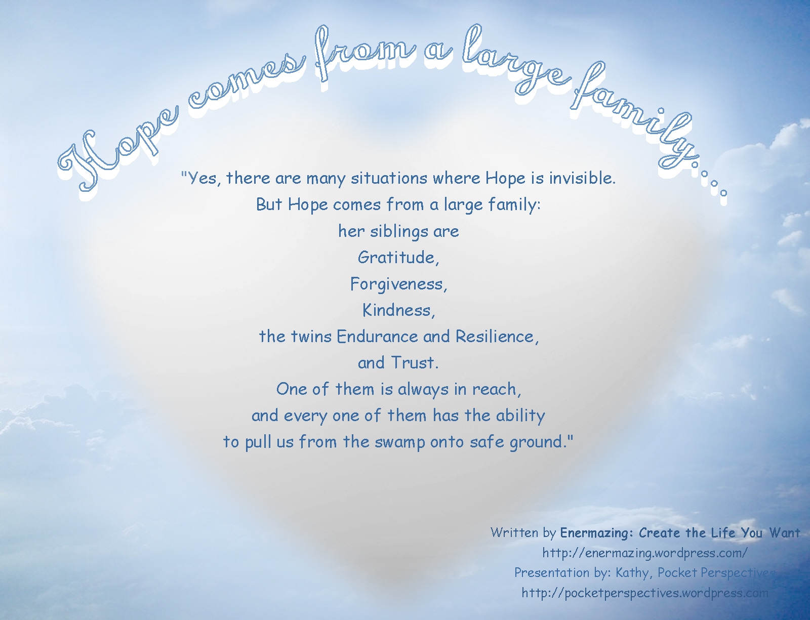 “Hope comes from a large family…” …a family with many siblings | Pocket ...